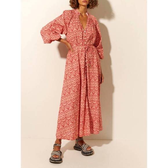Kivari | Dresses | New Kivari Zahara Maxi Dress In Red Ikat | Poshmark